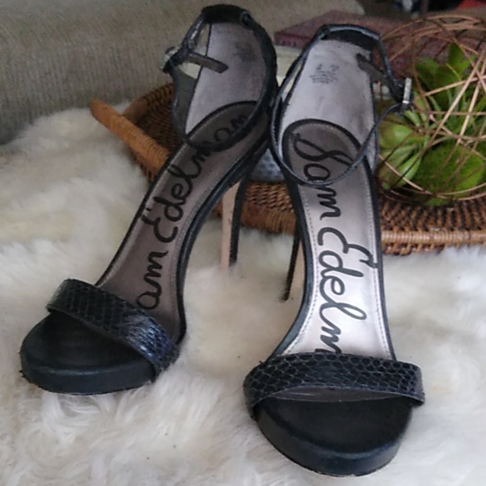 Sam Edelman Eleanor Black Animal Print Heels - Gem